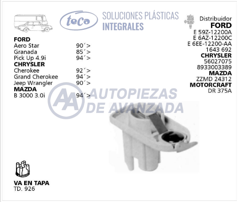 Producto TR626 - Autopiezas de Avanzada